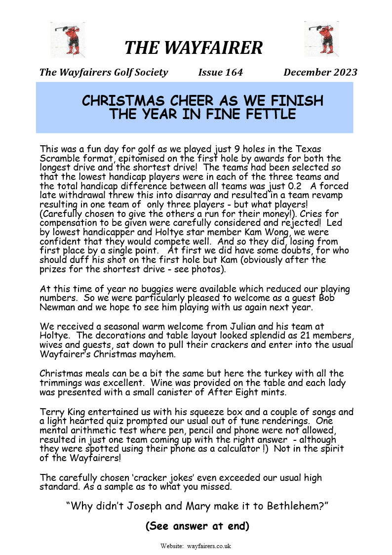 Holtye 2023 | Wayfairers Golf Society